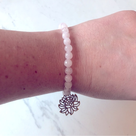 Jewelry | Handmade Faceted Rose Quartz Lotus Bracelet | Poshmark